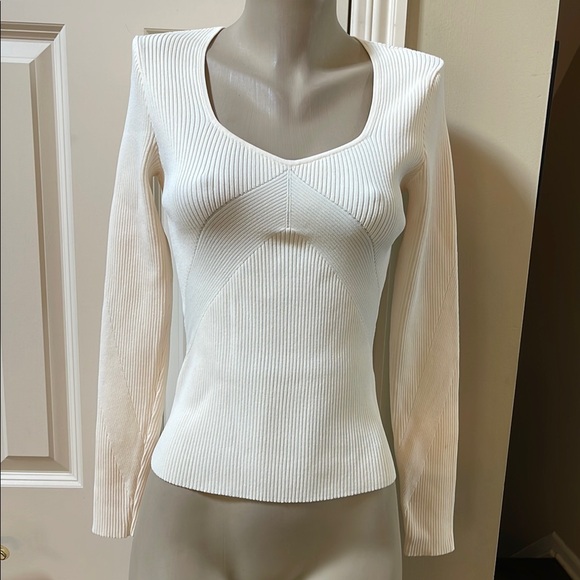 rag & bone | Tops | Rag Bone Cream Ribbed Fitted Long Sleeve Top Med ...
